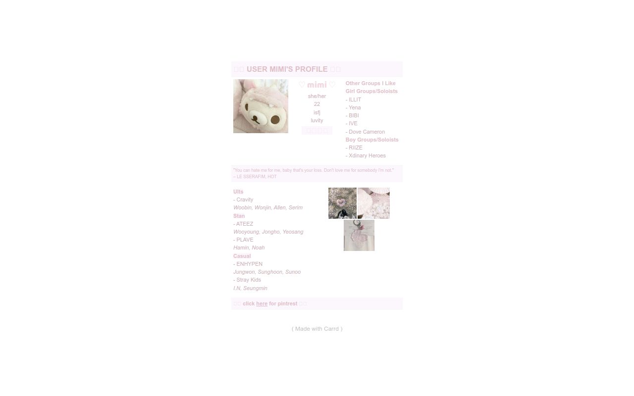 ୨୧ USER MIMI'S PROFILE ୨୧